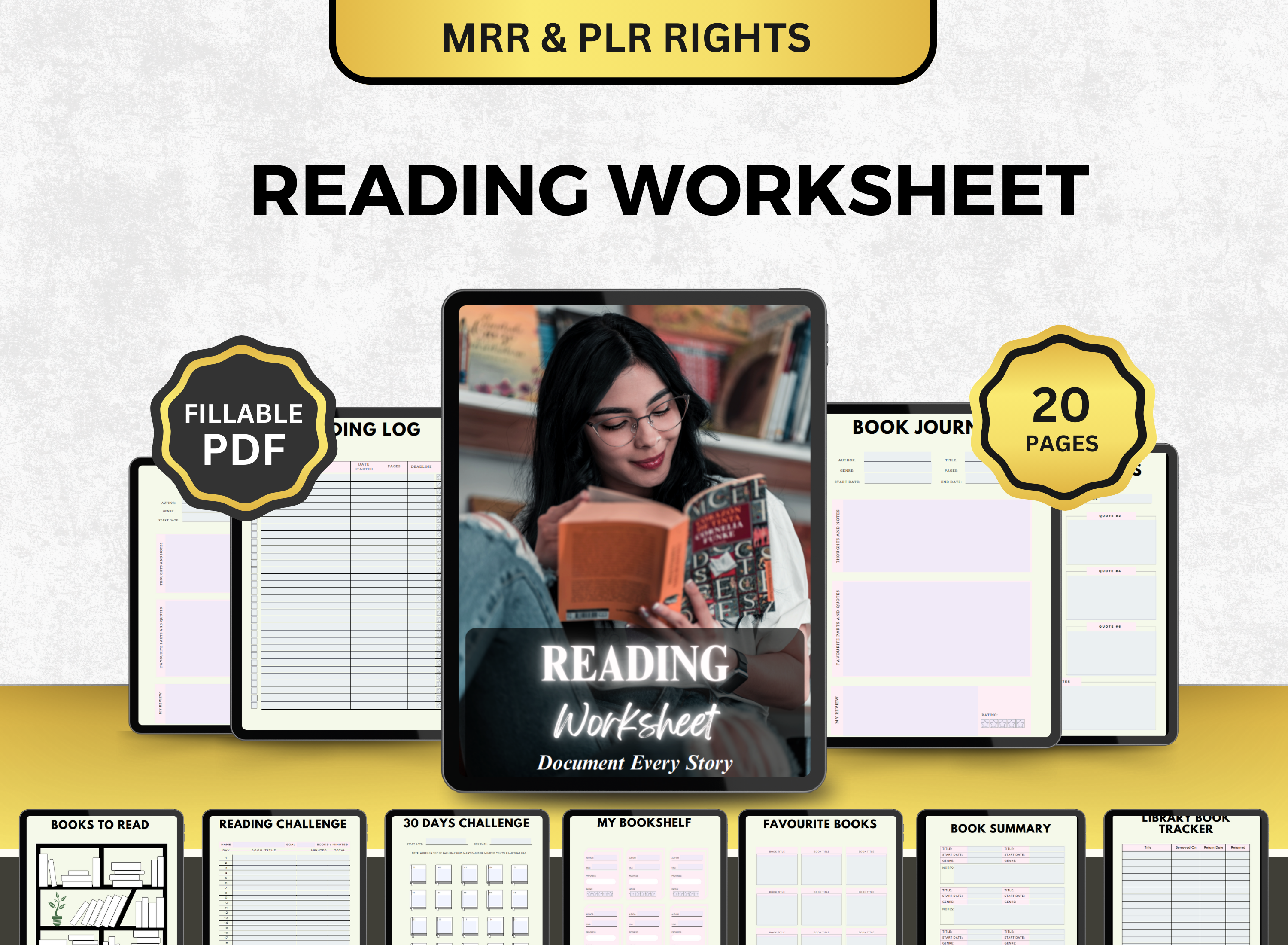 Reading Worksheet | Fillable PDF | Printable Planner – PLRDUCK.COM